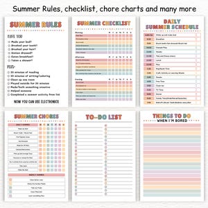 Summer Planner 2025 for Kids Printable,editable Summer Rules Checklist ...