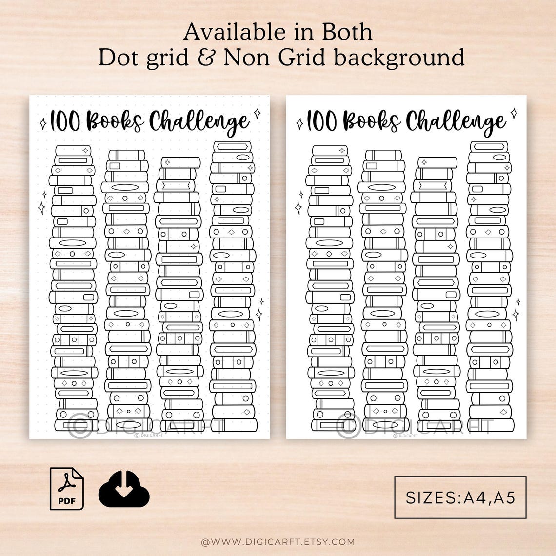 100 Book Challenge Tracker Printable,books Reading Challenge Templates ...
