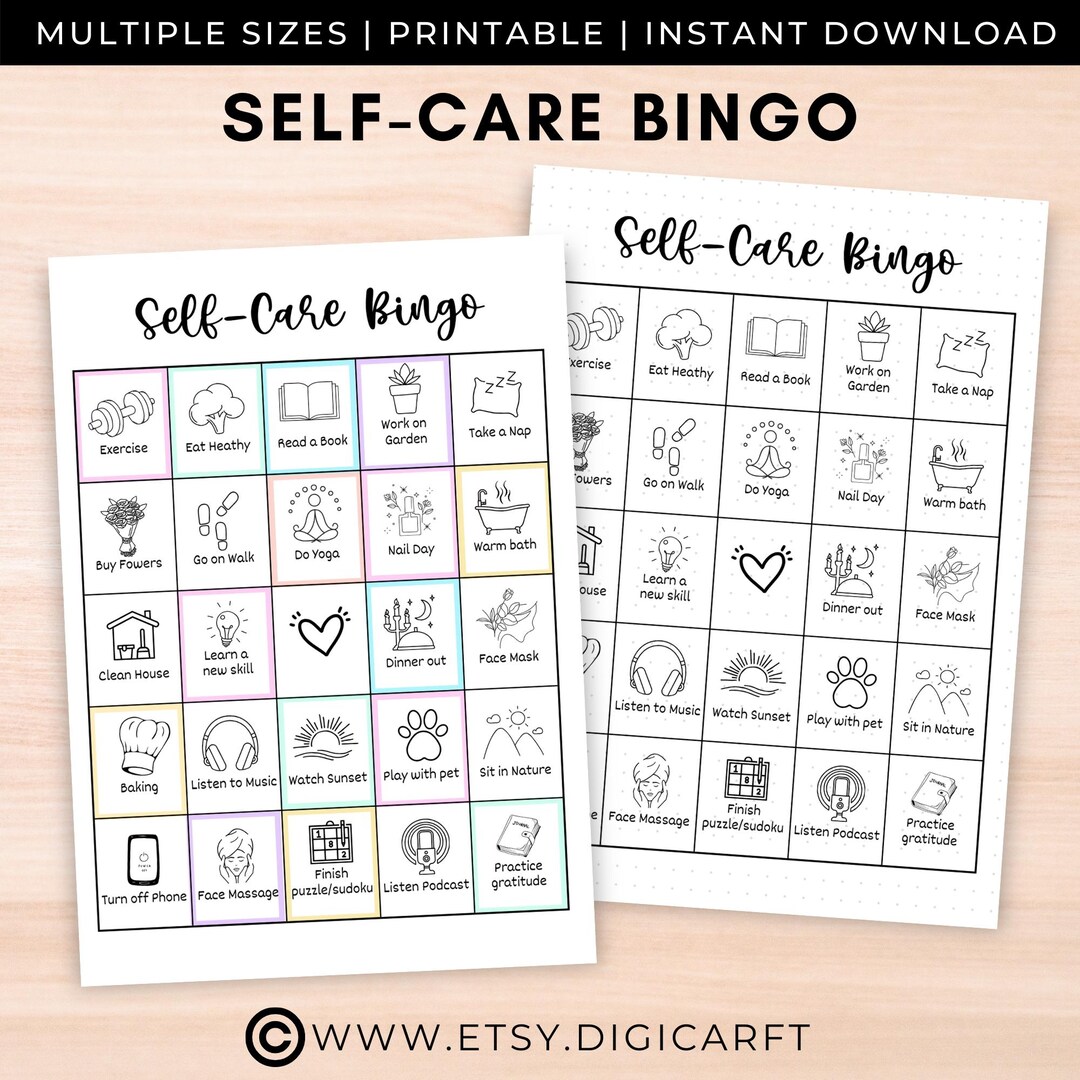 Self Care Bingo Printable,bullett Journal Bundle,a5 Bujo Selfcare ...