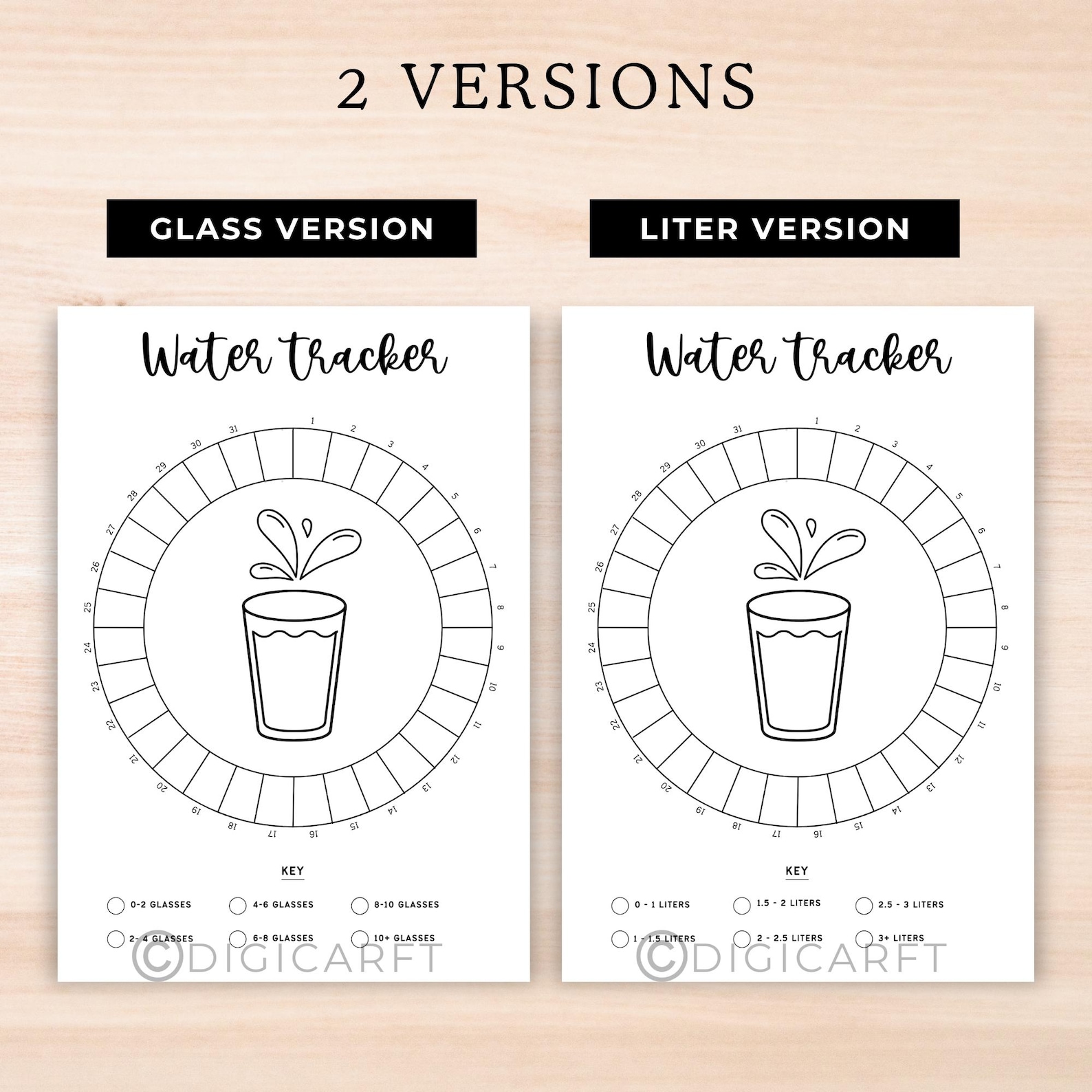 Monthly Water Tracker Printable,a5 Bullett Journal Page,wheel Habit ...