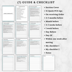 PCS Binder Printable,pcs Checklist, Military Move Planner, Military ...
