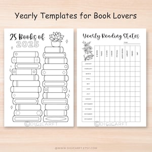 Book Reading Journal Bundle Printable Page,a5 Bullet Journal Pages ...