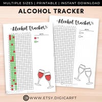 Alcohol Tracker | Printable Journal Page | Planner Page | Monthly ...