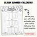 Summer Calendar 2025 Printable,summer Activities Calendar, Bucket List ...
