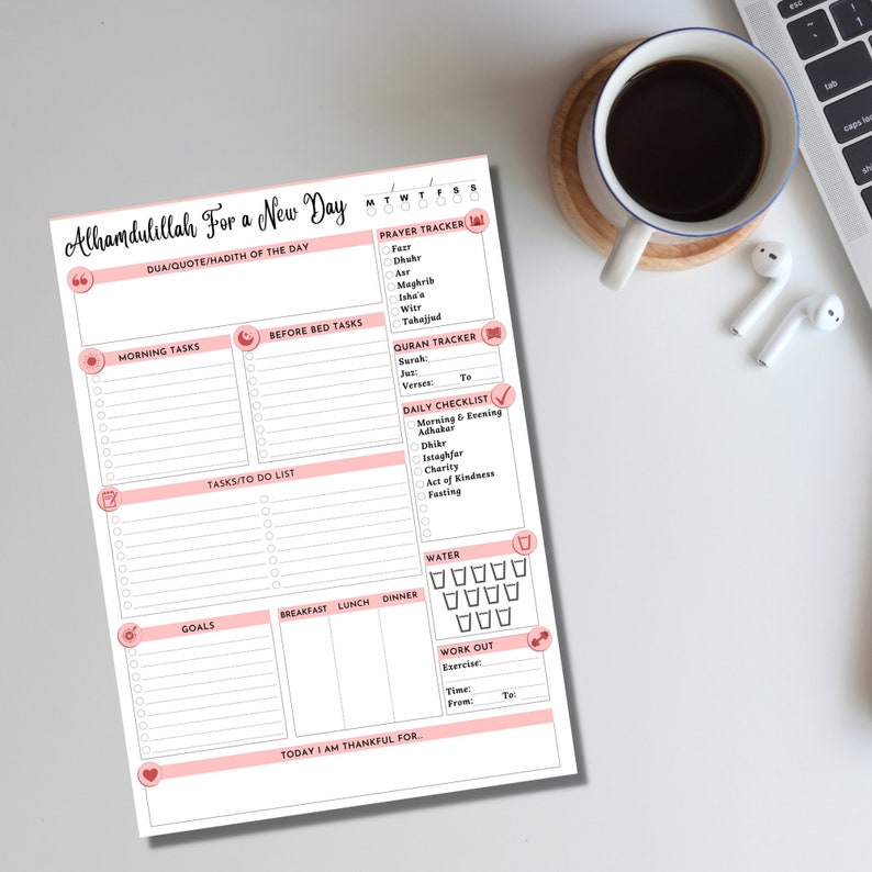 Islamic Daily Planner Printable Islamic Planner Muslim - Etsy