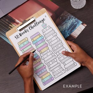 50 Book Challenge Tracker Printable,books Reading Challenge Templates ...