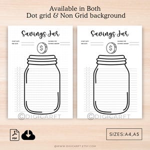 Savings Jar Tracker Template,savings Journal Printable,money Savings ...