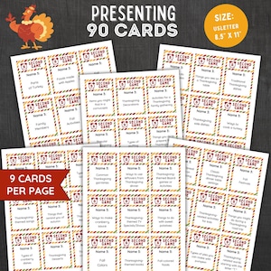 Thanksgiving 5 Second Game,printable Thanksgiving Games Bundle for ...