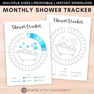Monthly Shower Tracker Printable,a5 Bullett Journal Page,daily Selfcare ...