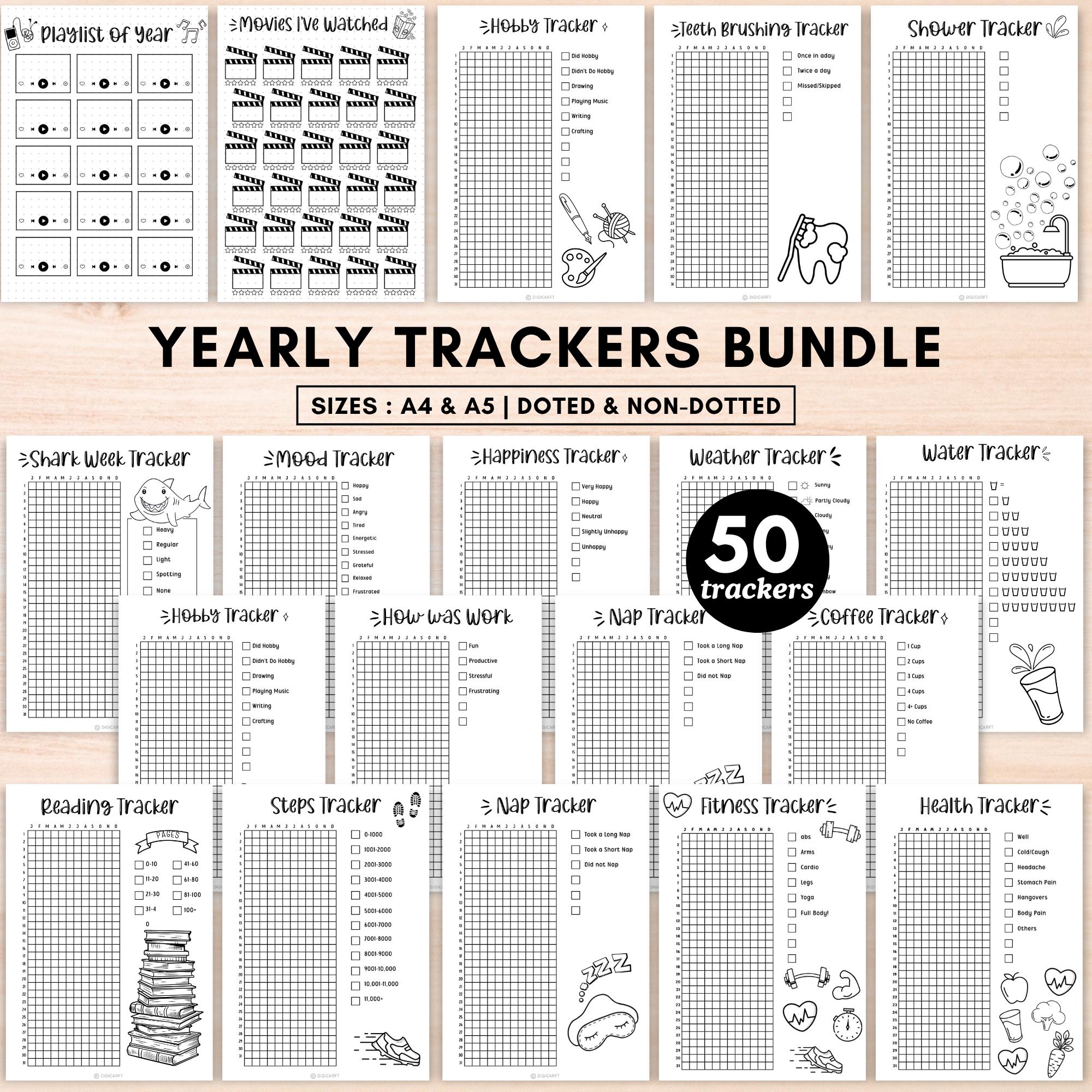 2026 Bullet Journal Trackers,yearly Trackers Bundle Printable,bullett ...