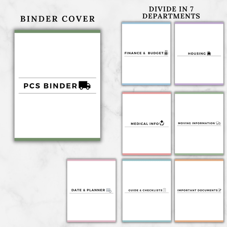 PCS Binder Printablepcs Checklist Military Move Planner - Etsy