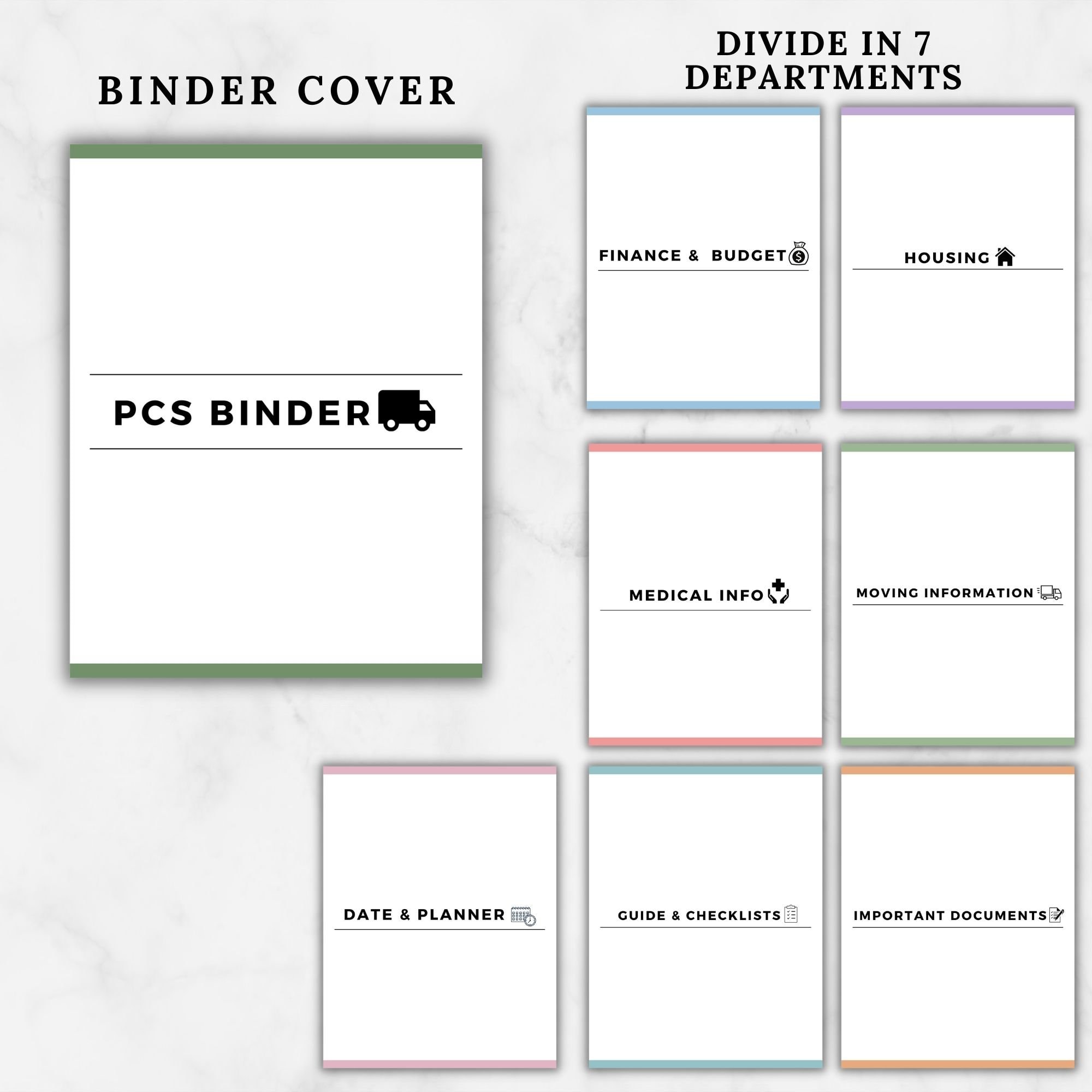 PCS Binder Printable,pcs Checklist, Military Move Planner, Military ...