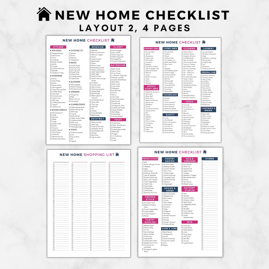 New Home Essentials Checklist New Home Checklist - Etsy
