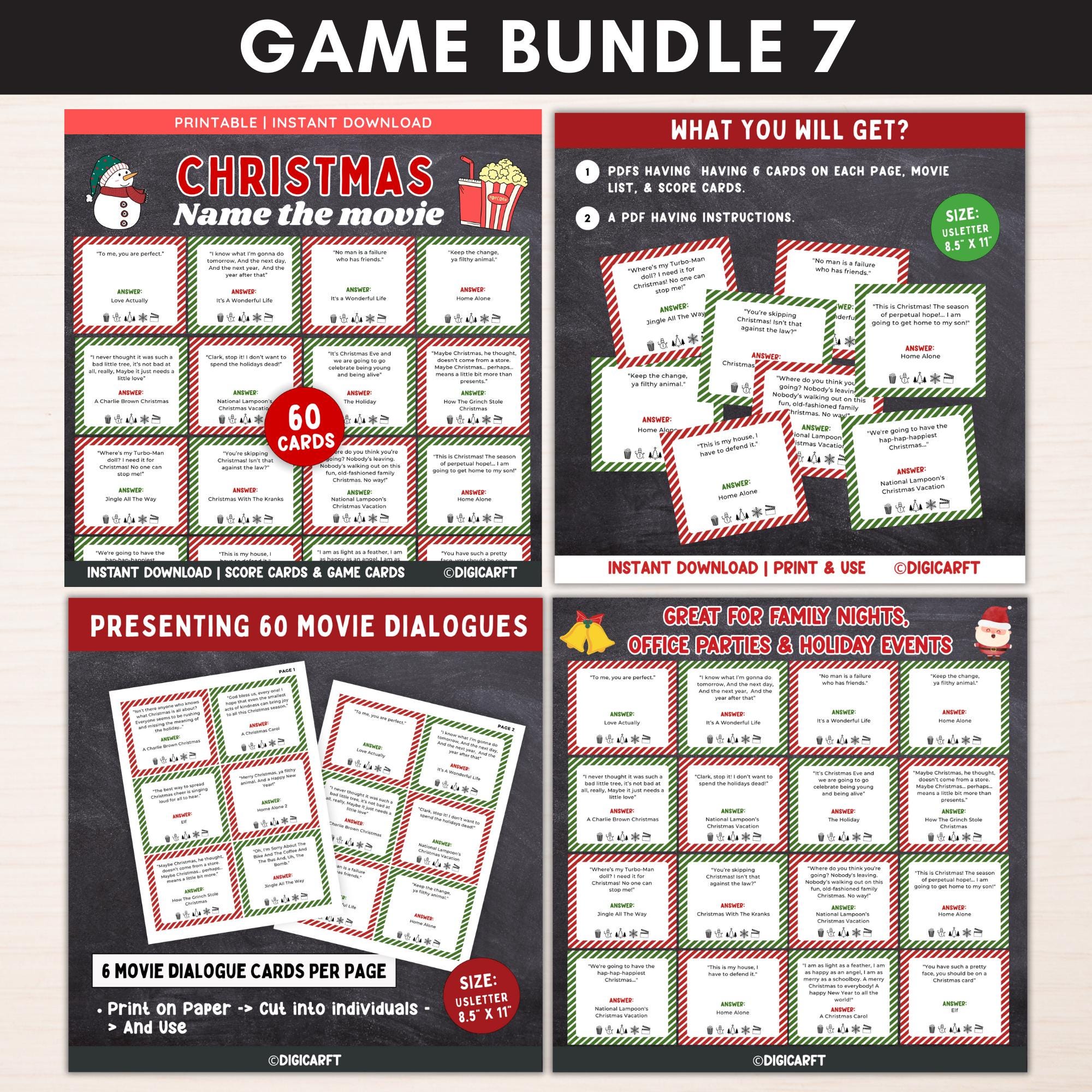 Ultimate Printable Christmas Game Bundle,fun Christmas Party Games for ...