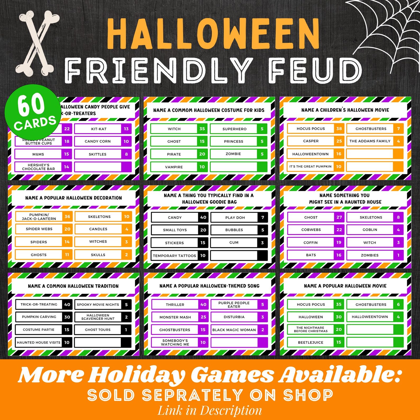 Haloween 5 Second Game,printable Halloween Games for Kids Teens and ...