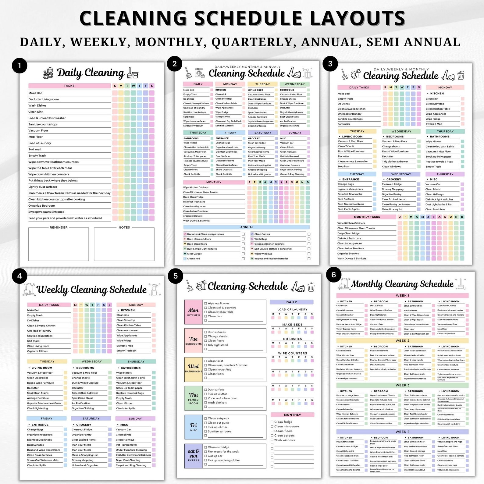 Ultimate Cleaning Schedule Bundle Editable,cleaning Planner Bundle A4 ...