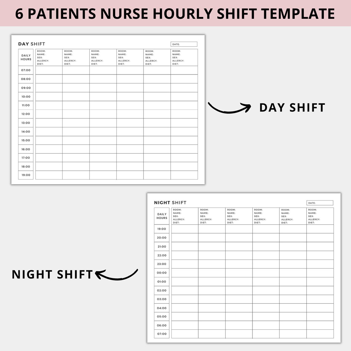 Nursing Hourly Work Sheetnurse Hourly Sheetnursing to Do - Etsy