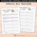 Annual Bill Tracker Check List Notebook Printable,budget Journal Pages ...