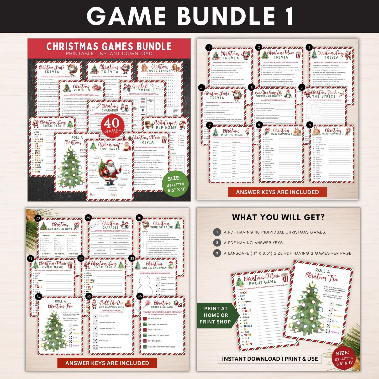 Ultimate Printable Christmas Game Bundle,fun Christmas Party Games for ...