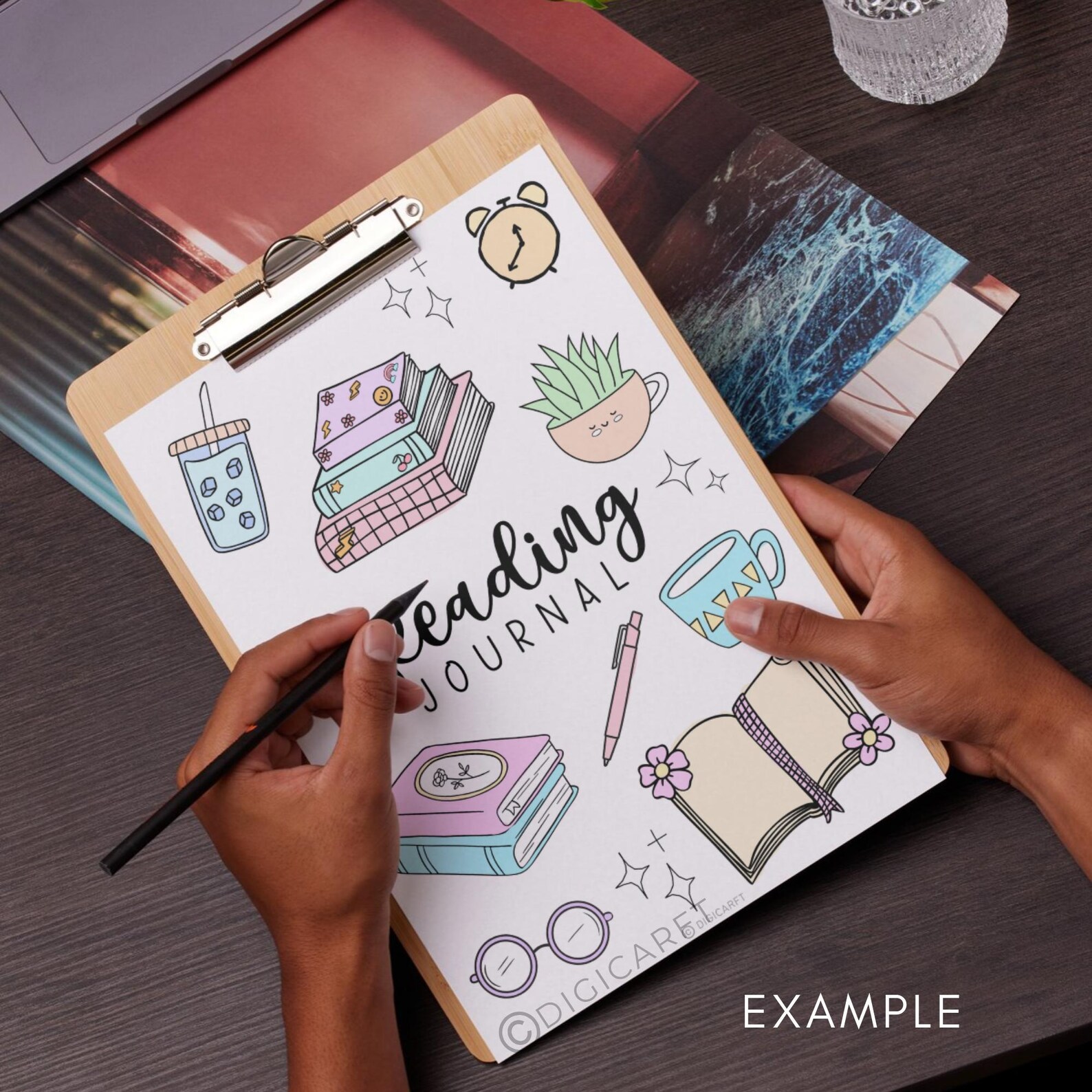 Journal Cover Page Kit,digital Planner Cover to Color in Page,fitness ...