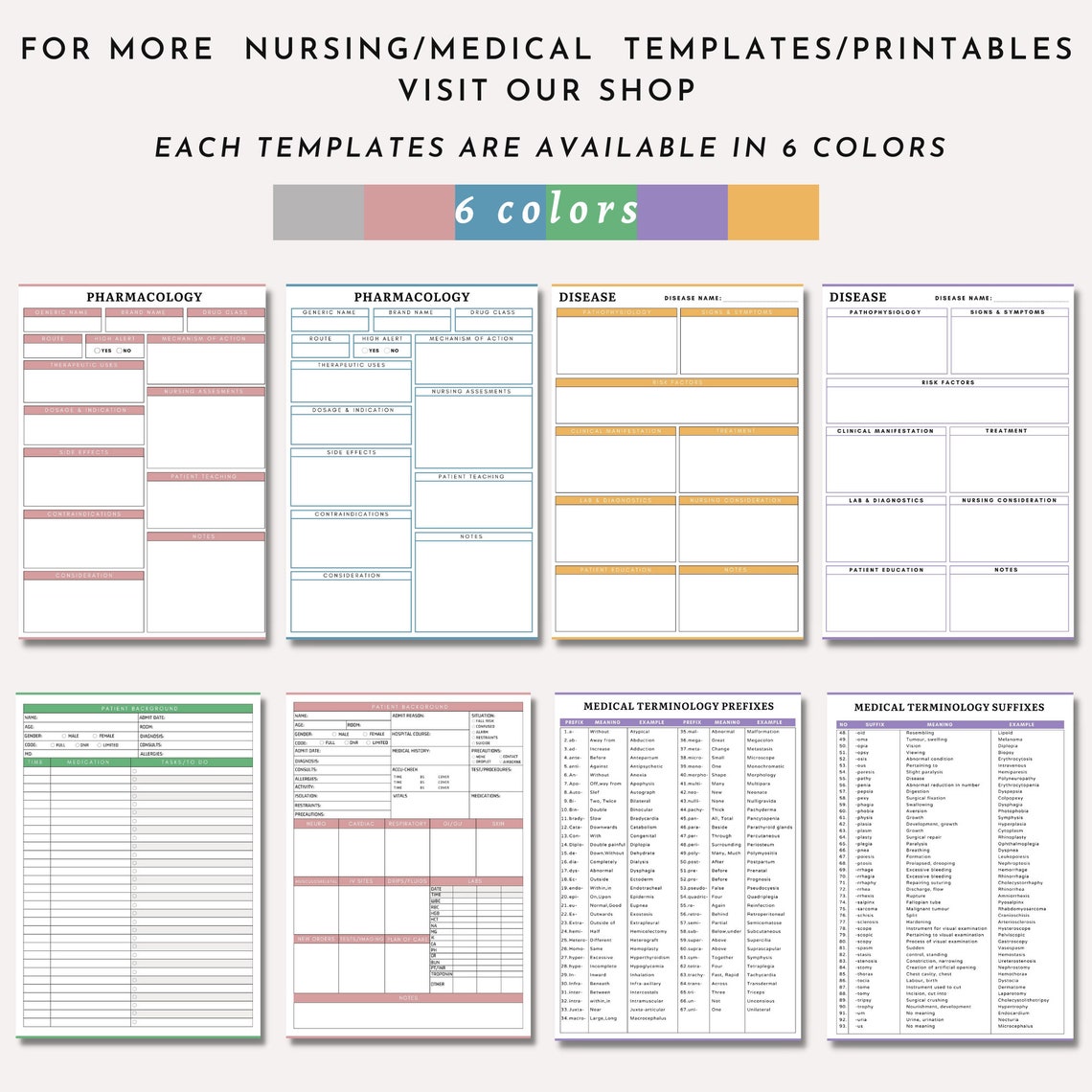 Medical Terminology Flashcardsmedical Terminology Prefixes - Etsy