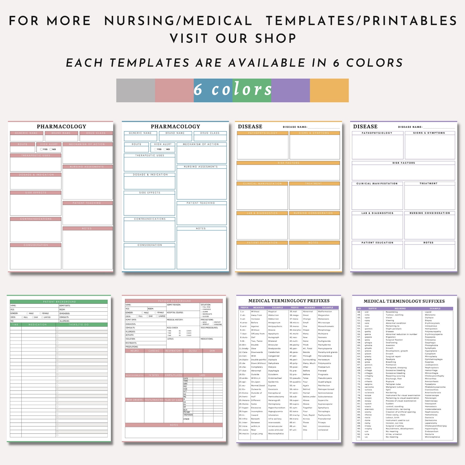 Medical Terminology Flashcardsmedical Terminology Prefixes - Etsy