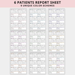 Nursing Report Sheet Multiple Patients,nurse Report Bundle Pdf,6 ...