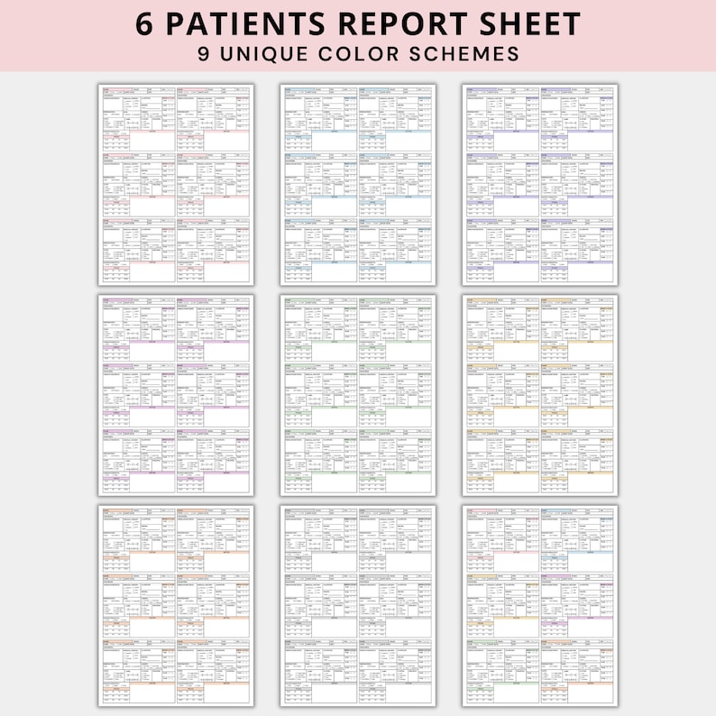 Nursing Report Sheet Multiple Patientsnurse Report Bundle - Etsy