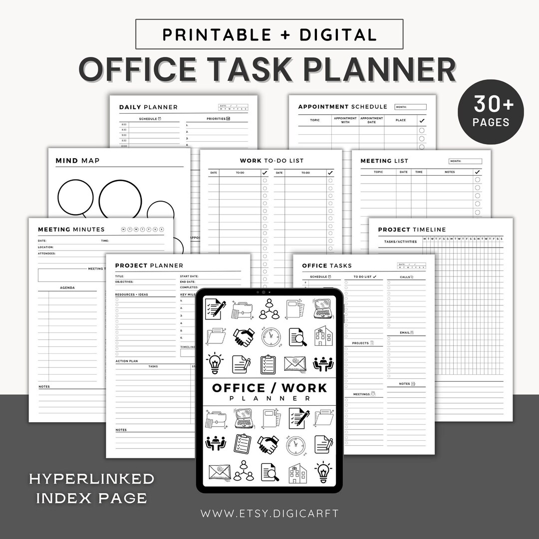 Office Tasks Planner Set,office Task List Printable,office Organization ...