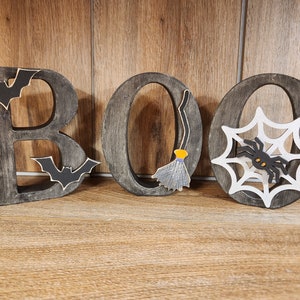 BOO Fun and Festive Wood Letter Display for Halloween and Fall Decor ...