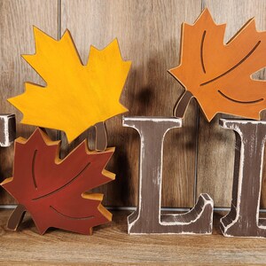 FALL! Distressed Wood Letters and Autumn Leaf for Seasonal Fall Decor ...