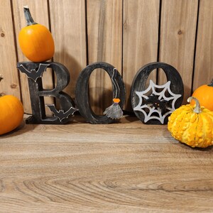BOO Fun and Festive Wood Letter Display for Halloween and Fall Decor ...