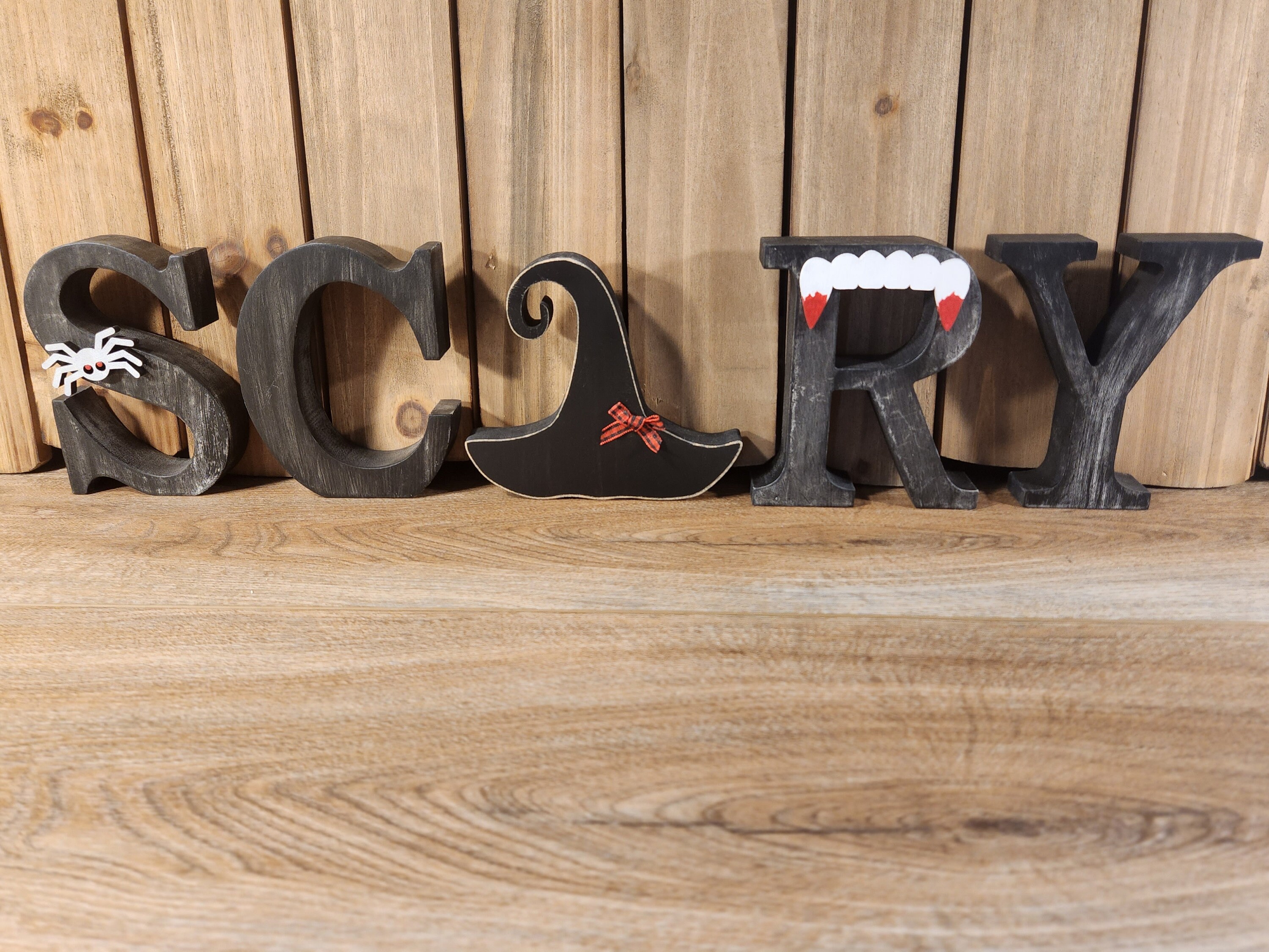 SCARY Halloween SCARY Sign With Free Standing Wood Letters - Etsy