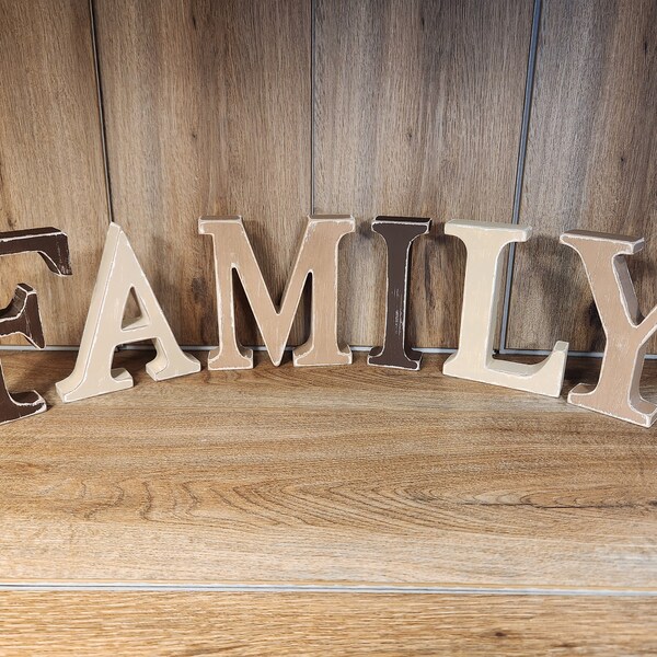 Free Standing Wood Distressed Letters - Etsy