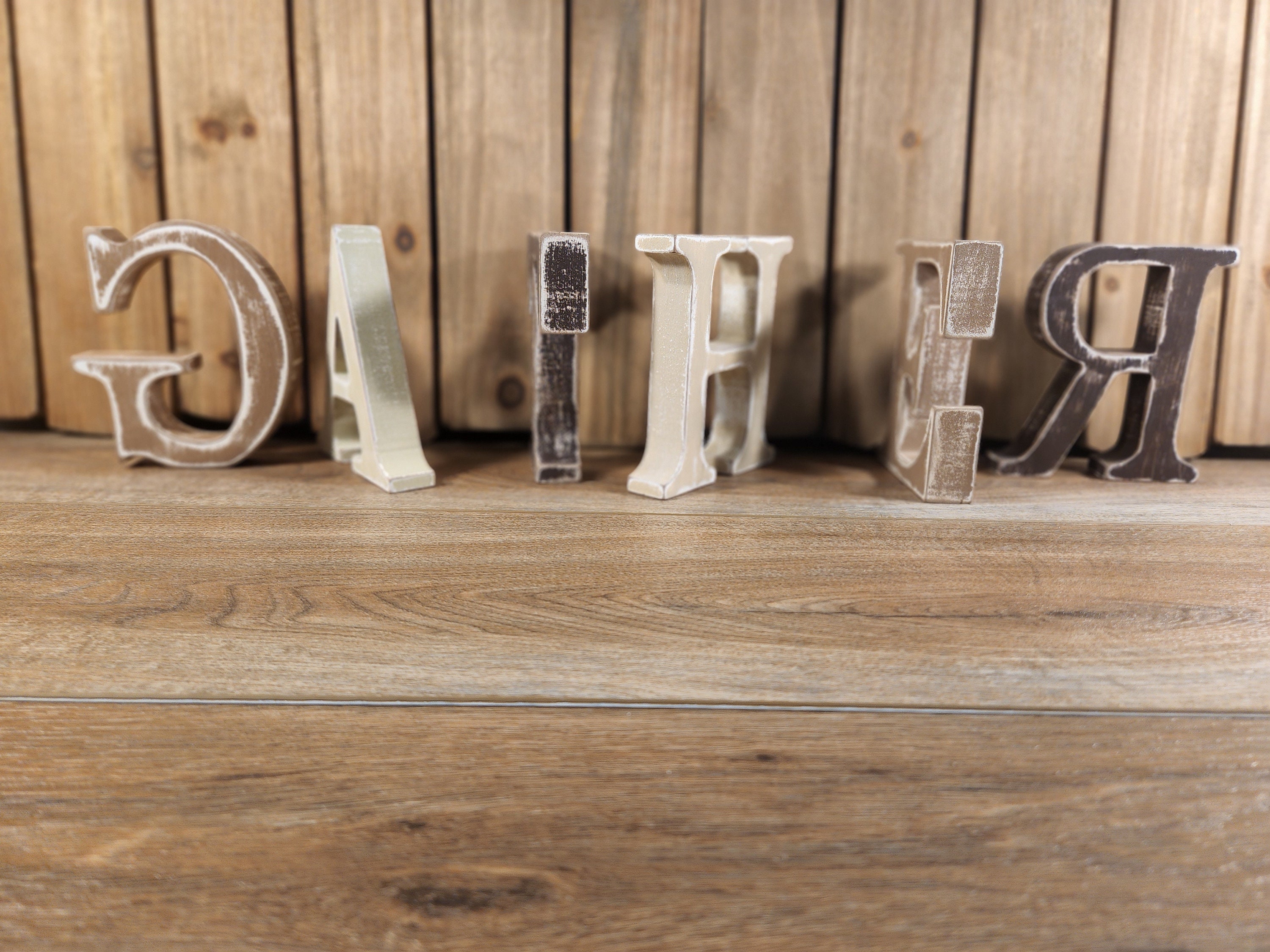 GATHER Rustic Wood Farmhouse Distressed Letters for a Family - Etsy