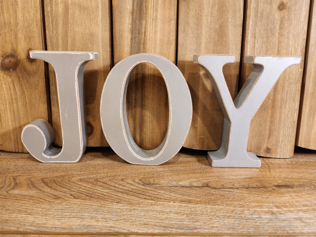 JOY Wood Letters: Rustic Christmas Holiday Decor - Etsy