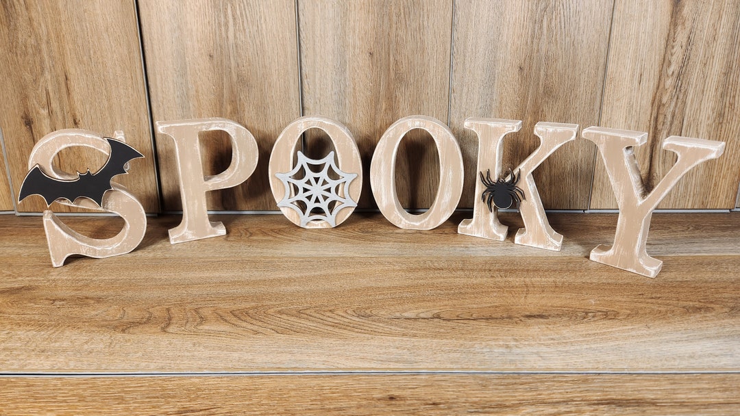 SPOOKY Halloween SPOOKY Sign With Free Standing Wood Letters for Fall ...