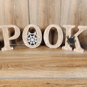 SPOOKY Halloween SPOOKY Sign With Free Standing Wood Letters for Fall ...