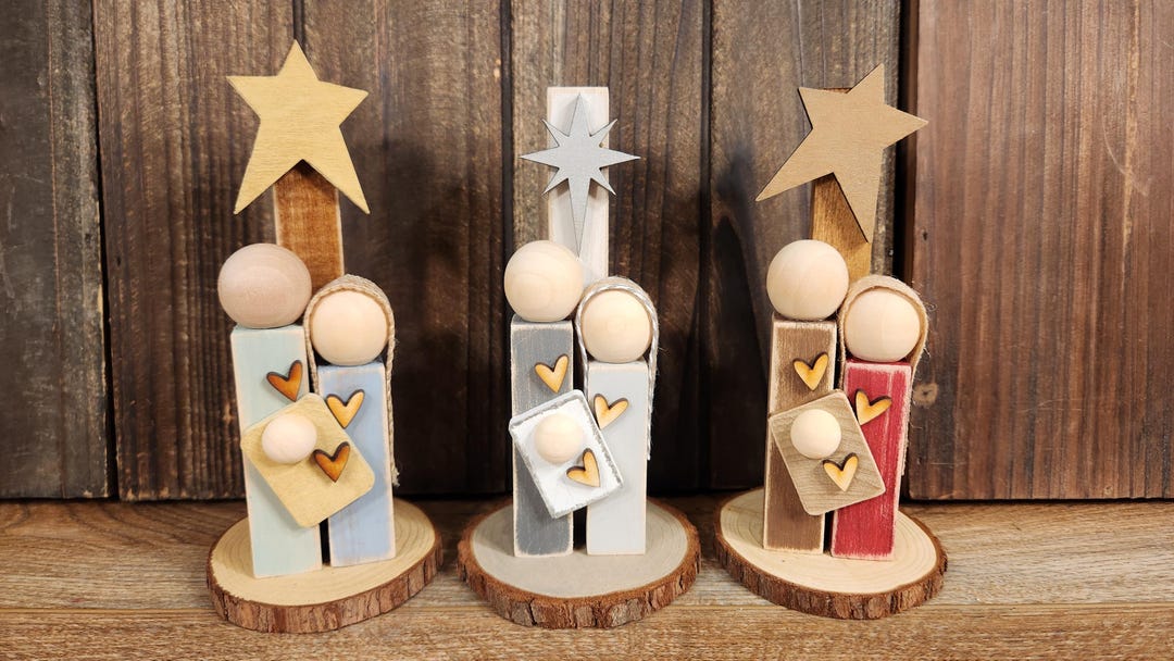 Rustic Wooden Nativity Set for Your Holiday Decor. Celebrate the ...