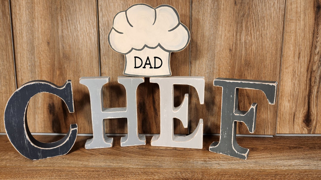 Distressed Wood CHEF Letters: Rustic Kitchen Decor - Etsy