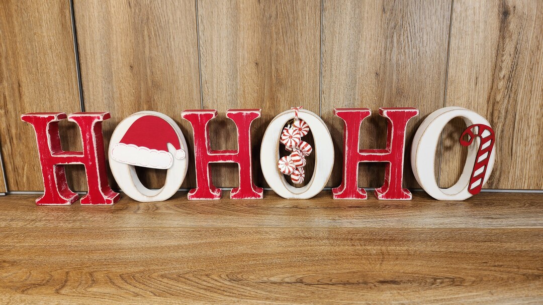 HO HO HO! Free Standing Distressed Wood Letters for Your Christmas ...