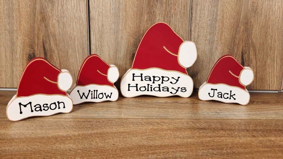 Personalized Wood Santa Hats. It's Perfect for Holiday Decor or a ...