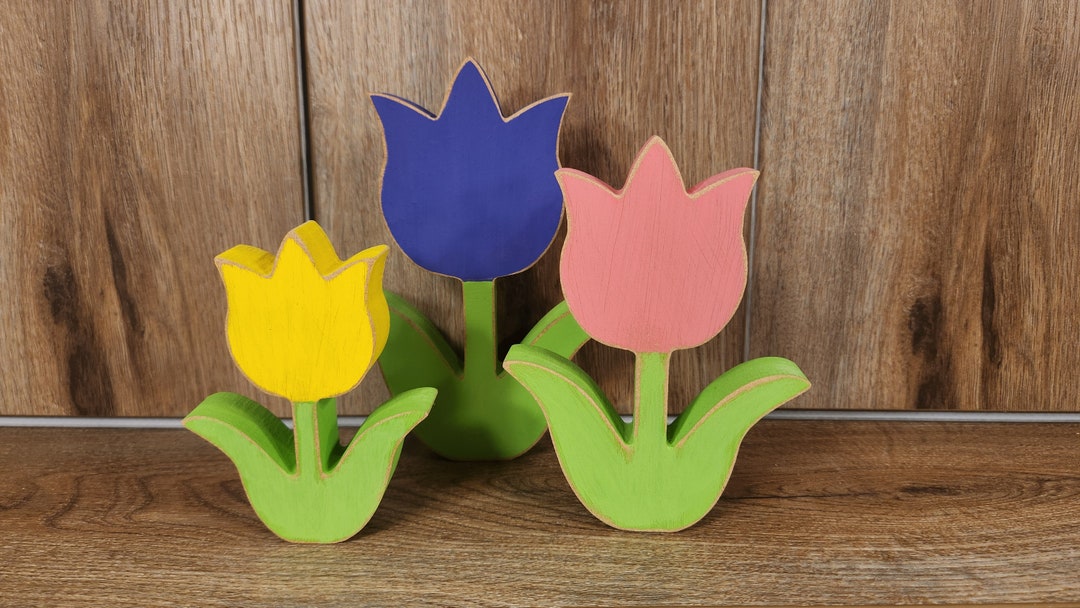 SPRING FLOWERS! Farmhouse Rustic Wood Tulips for Spring Decor and ...