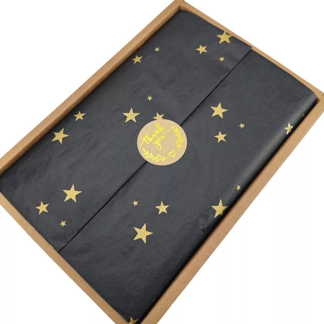 Tissue Paper STARS Universe Black Gold 50 X 75 Cm 10 Sheets of - Etsy UK