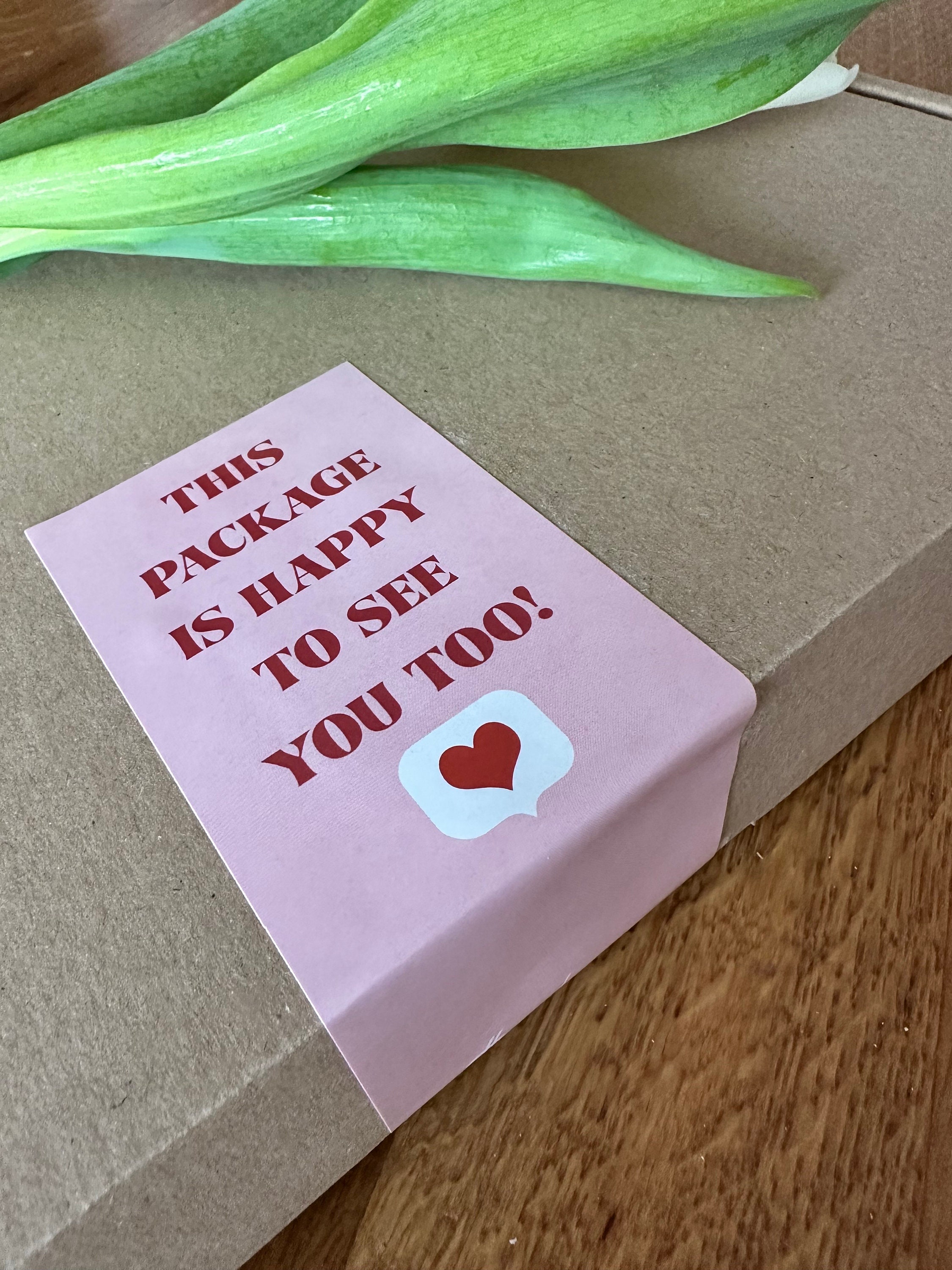 PACKAGING BANDEROLE Pink Heart Thank You Sticker Thank You Sticker ...