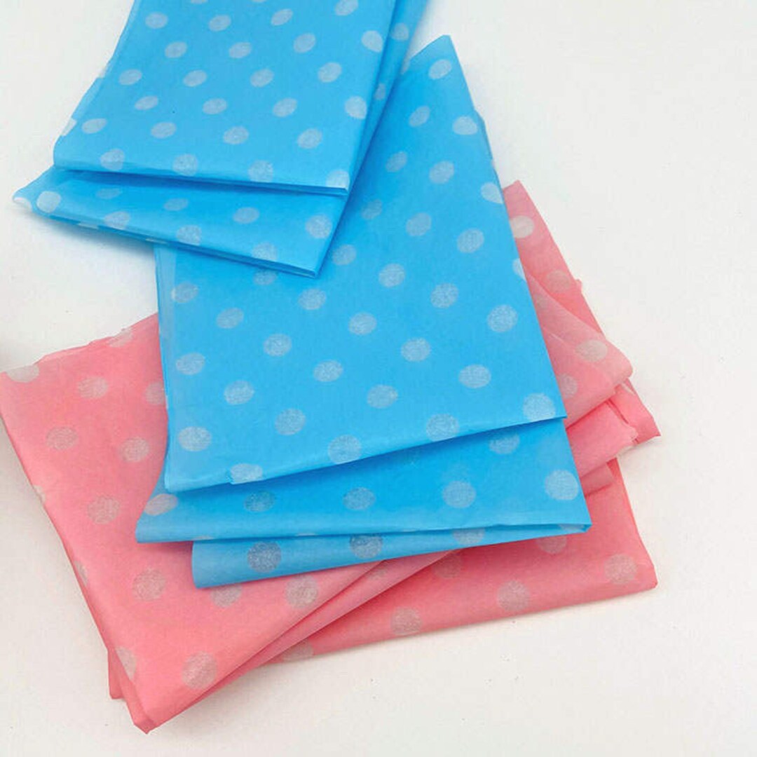 Tissue Paper Dots Blue White Packaging 50x75 Cm ACTION Noble 10 Sheets ...