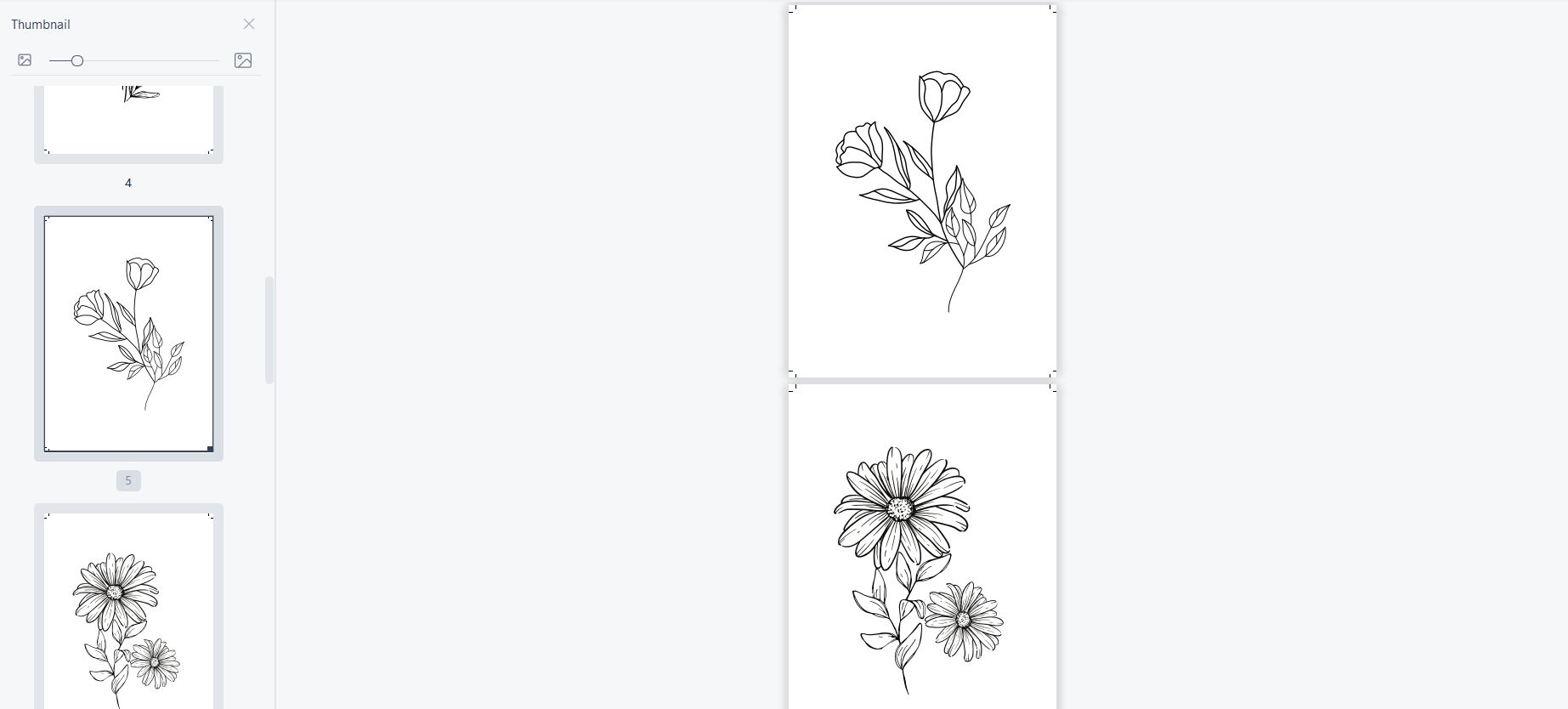 Minimal Floral Coloring Pages - Etsy