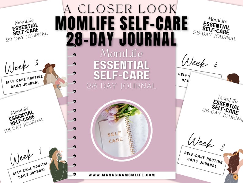 Momlife Self-care Guide Plus 28-day Journal Pink 4 Weeks Routine PLR ...