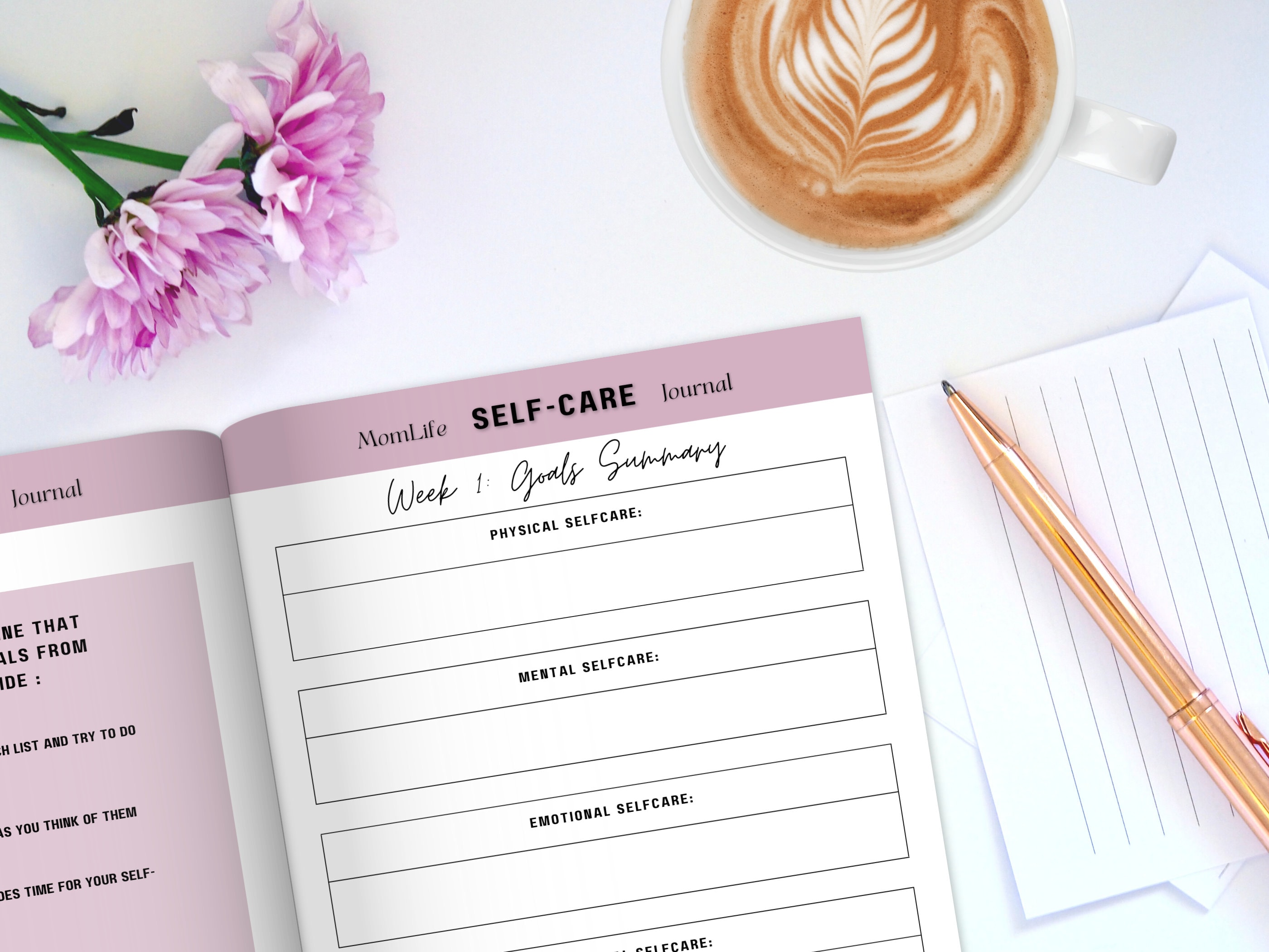 Momlife Self-care Guide Plus 28-day Journal - Pink - 4 Weeks Routine ...