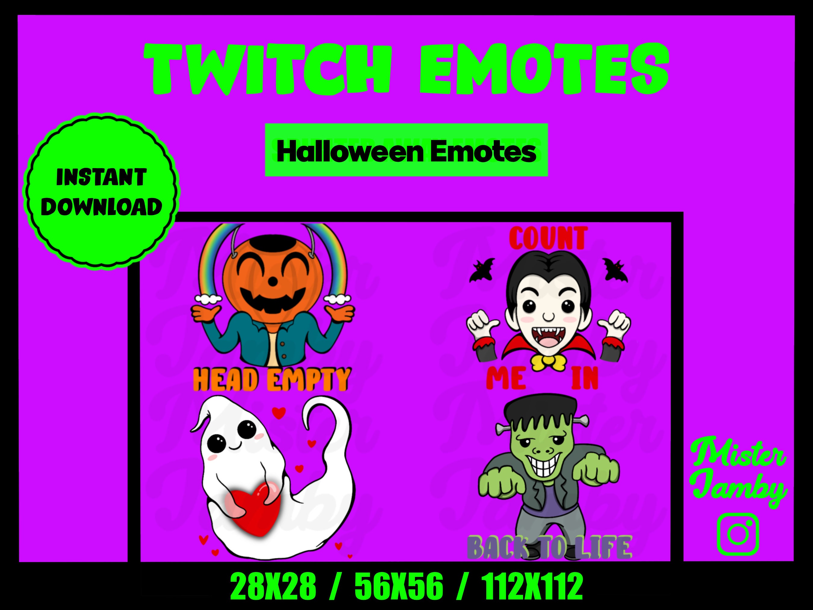 Spooky Emotes - 4 Pack - Original Cartoon Characters | Funny / Love ...